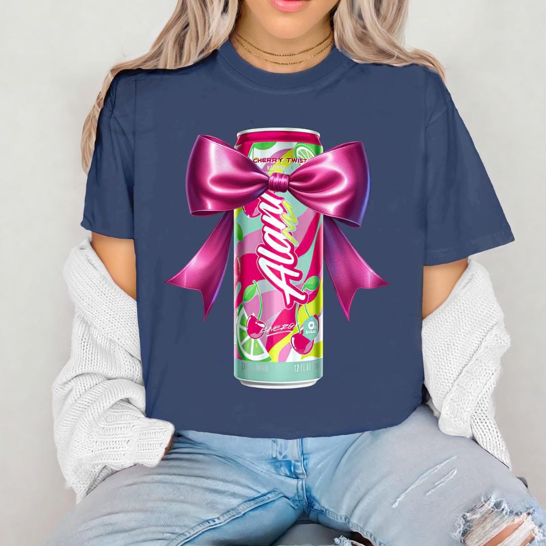 Alani Shirt | Cherry Twist | Energy Drink | Coquette Bow | Graphic Tee ...