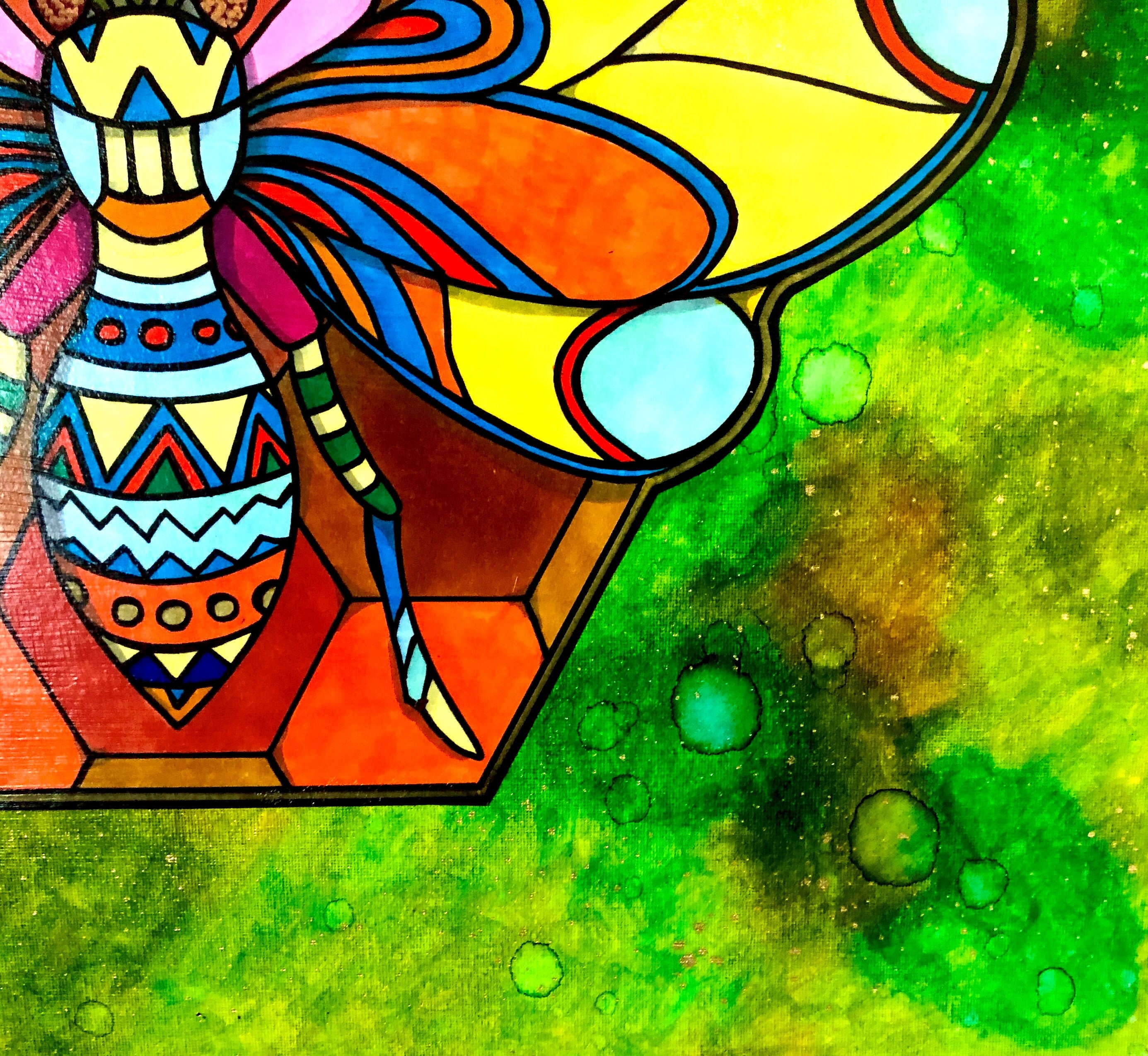 Bee Decor Honey Bee Original Art On Canvas Wall Decor Etsy