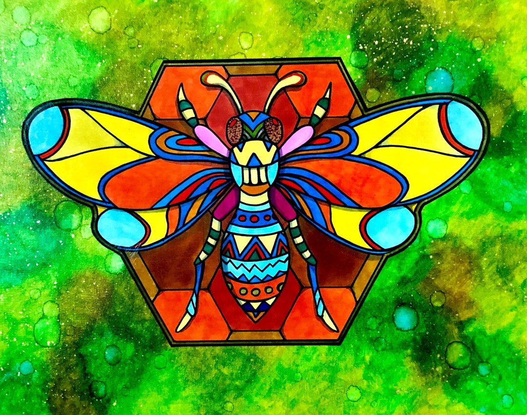 Bee Decor Honey Bee Original Art on Canvas Wall Decor - Etsy
