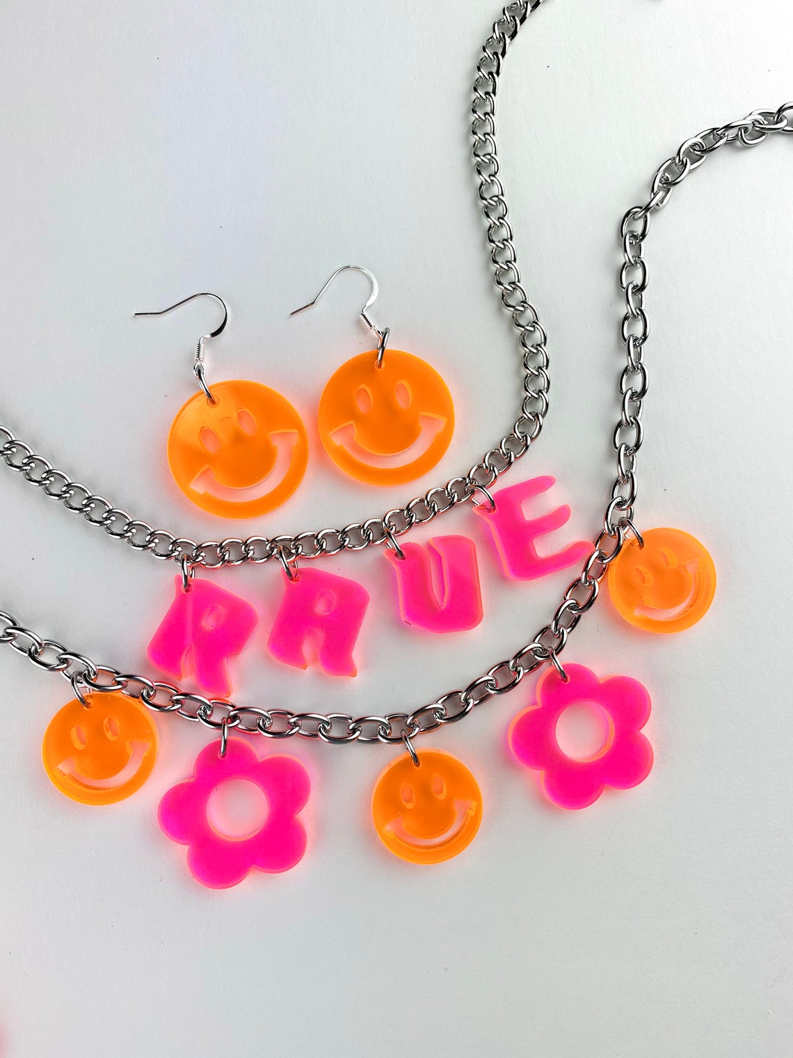 Smiley Face Charm Earrings | Music Festival Accessory EDM Jewelry EDC ...