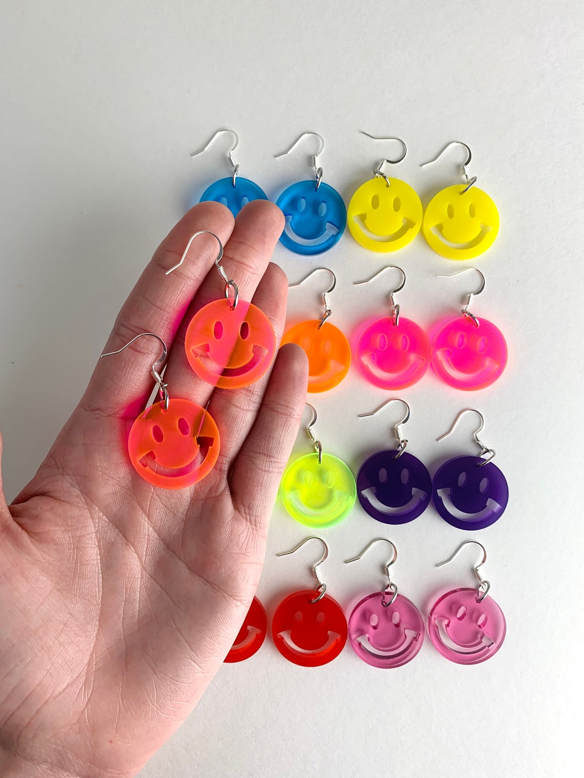 Smiley Face Charm Earrings | Music Festival Accessory EDM Jewelry EDC ...