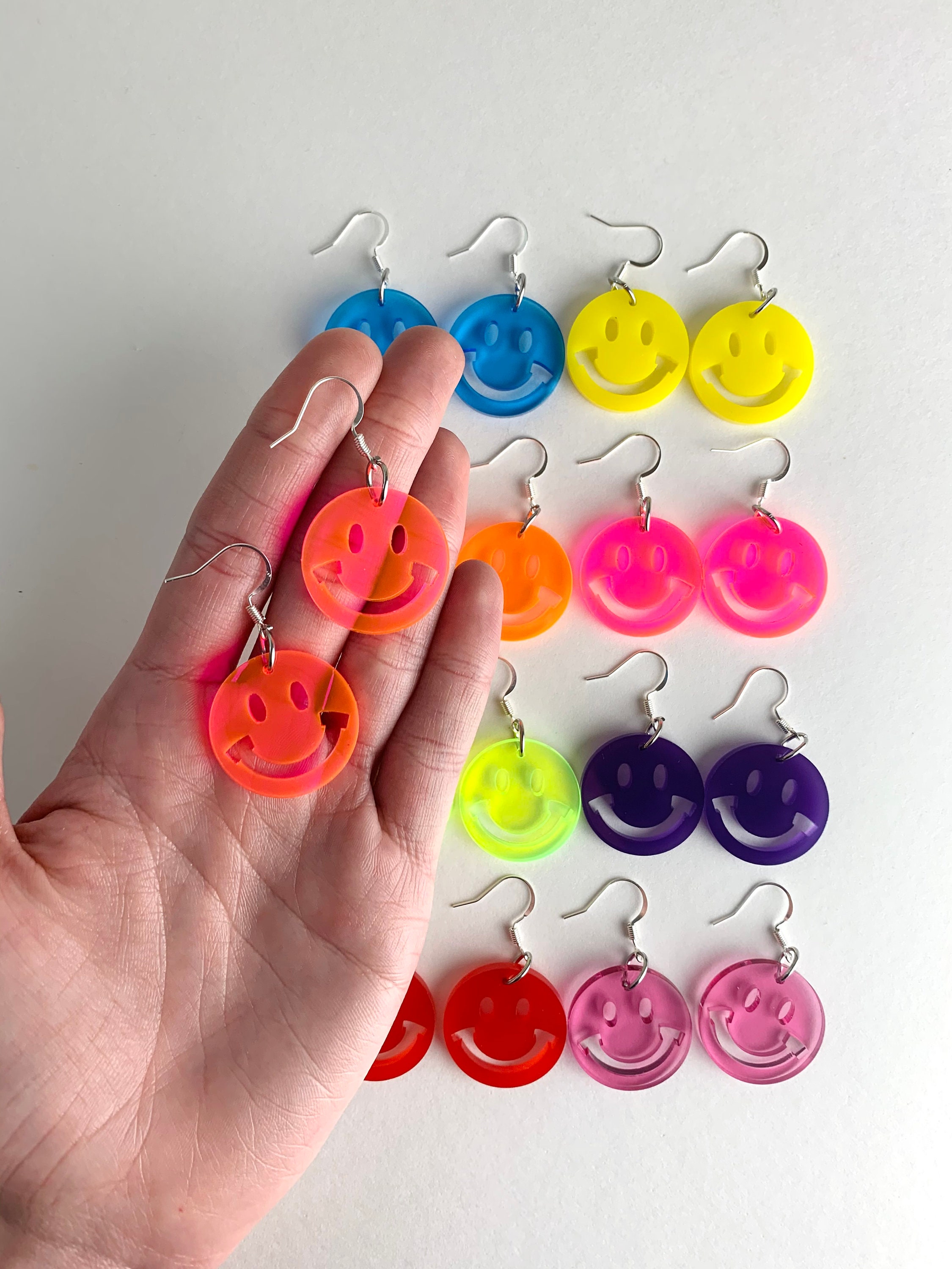 Smiley Face Charm Earrings | Music Festival Accessory EDM Jewelry EDC ...