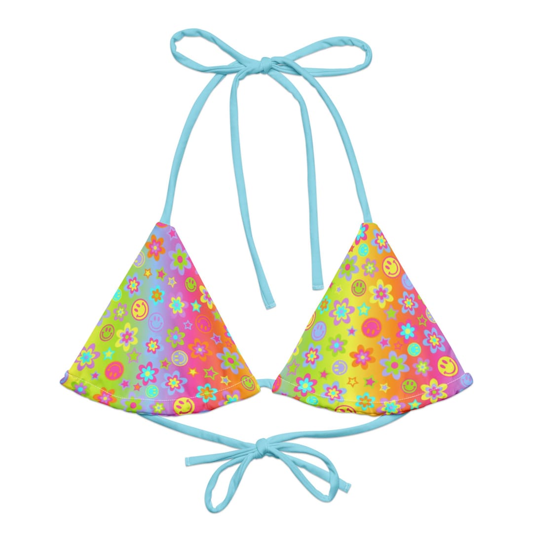 Electric Daze String Bikini Top | Rave Top Swimwear Plus Size Edc ...