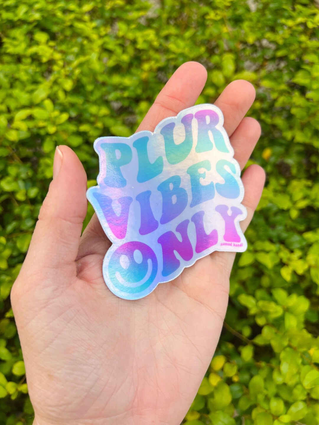 PLUR Vibes Only Sticker Holographic Rainbow Edm Rave Sticker - Etsy