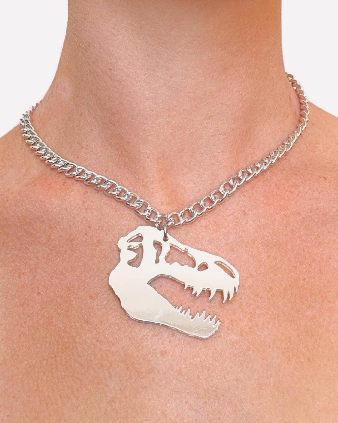 Chrome Dinosaur Necklace | Edm Festival Outfit Lost Lands Festival ...
