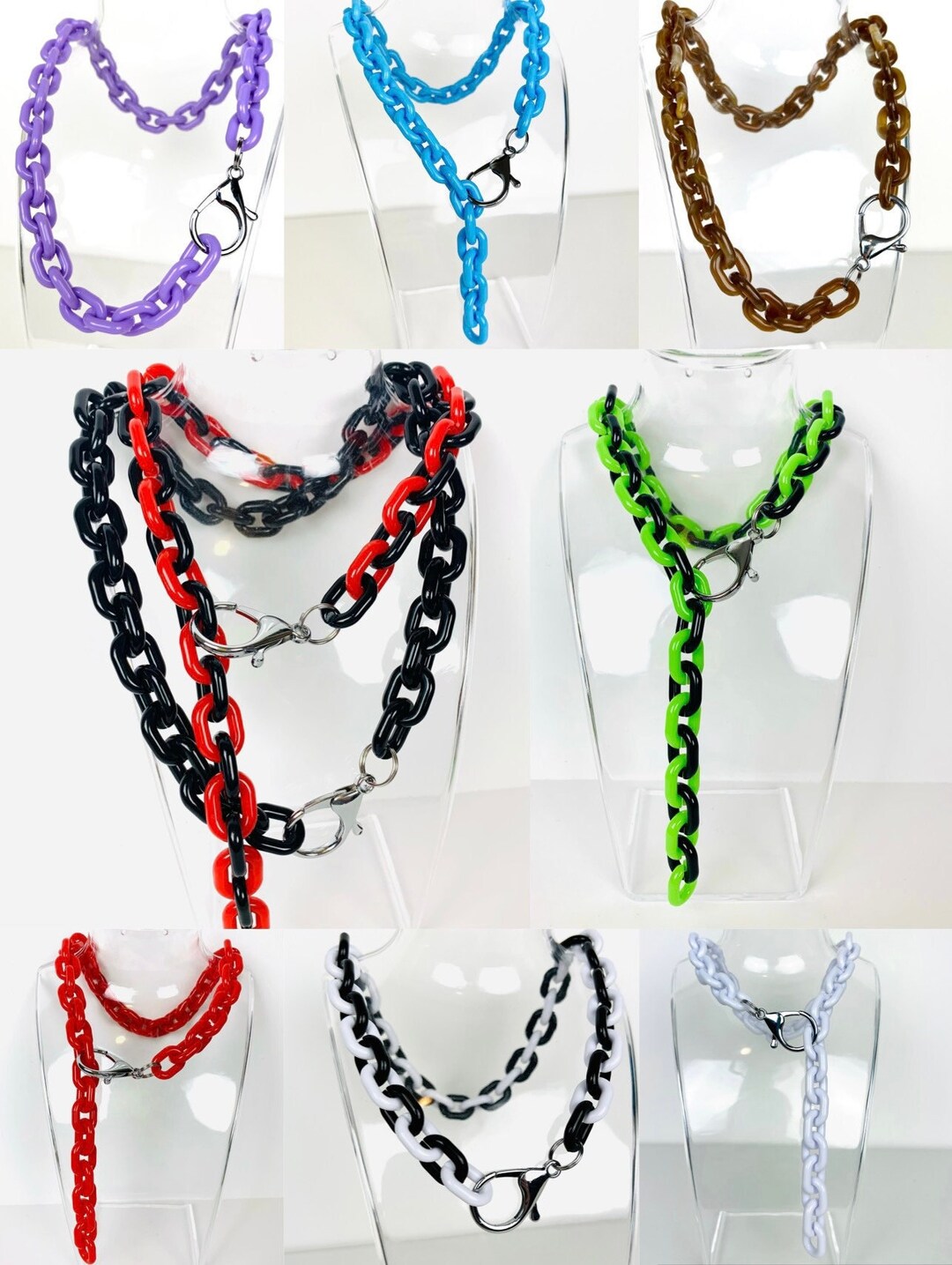 Adjustable Chunky Chain Choker festival Accessory, Rave Jewelry, Chain ...