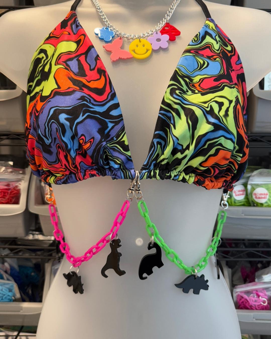 Dinosaur Chain | Attachable Chain Rave Accessory Belt Chain Backpack ...