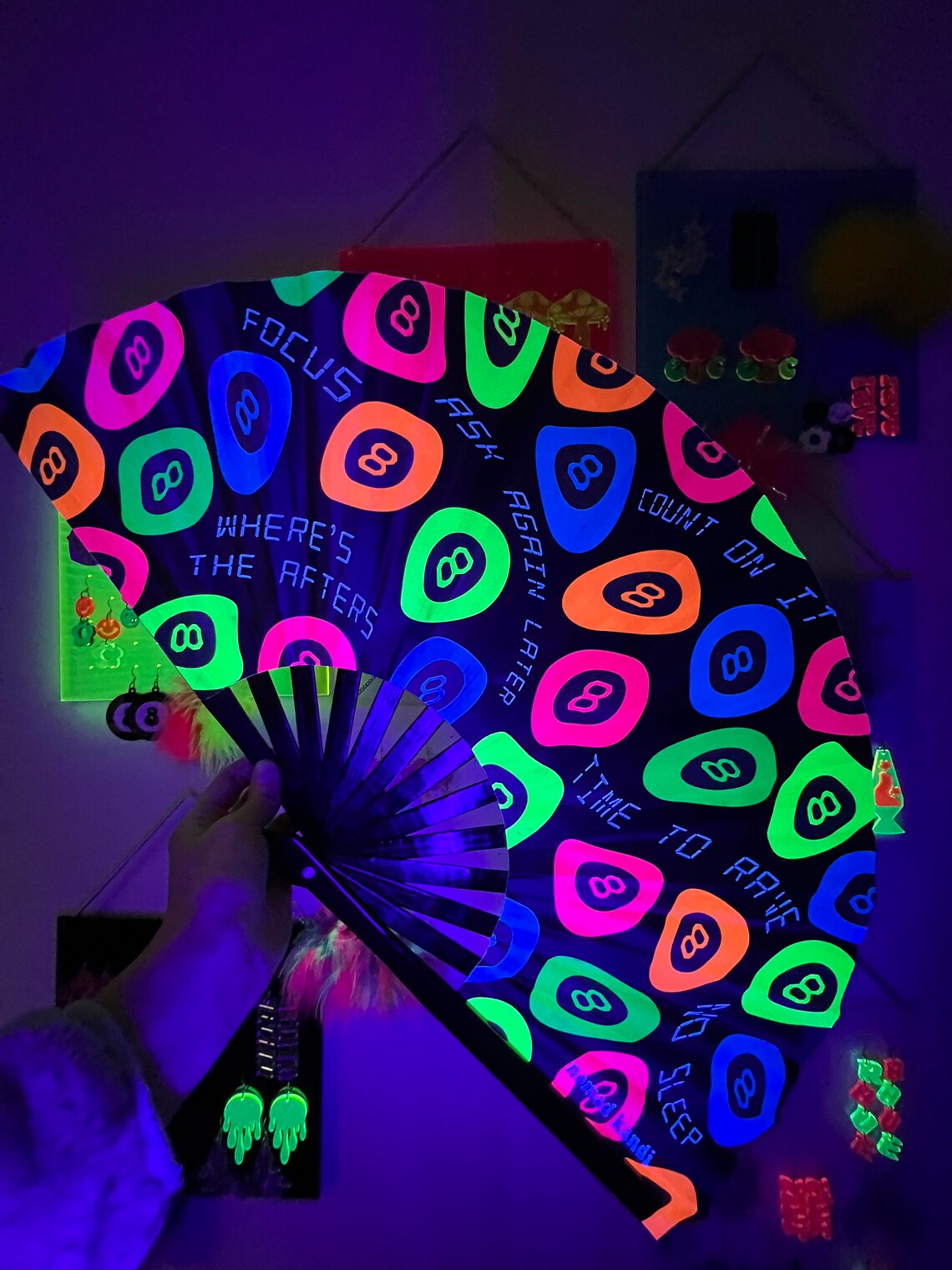 Magic 8 Ball Fan music Festival Fan Rave Accessory 90s 8 - Etsy