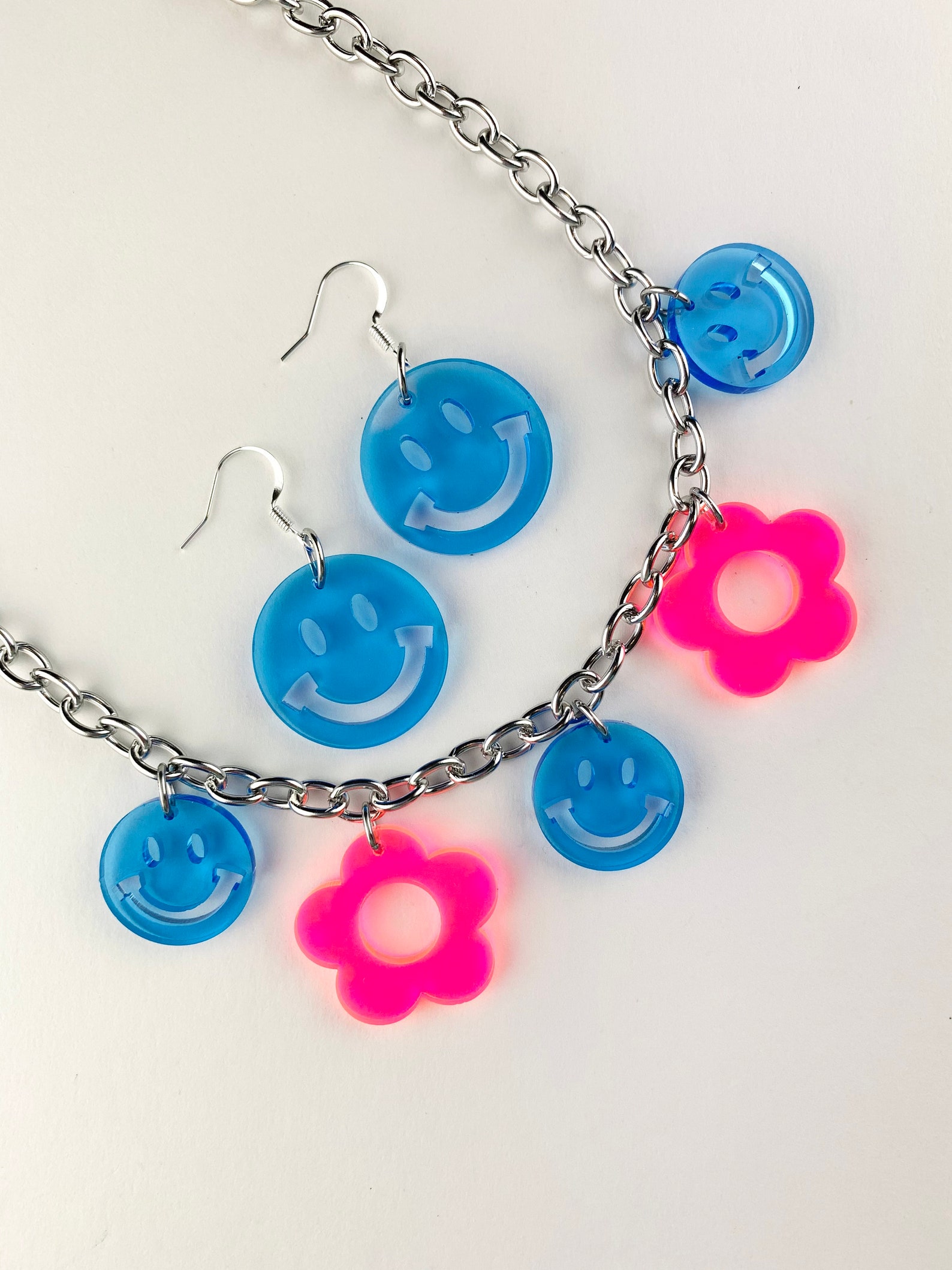 Smiley Face Charm Earrings | Music Festival Accessory EDM Jewelry EDC ...