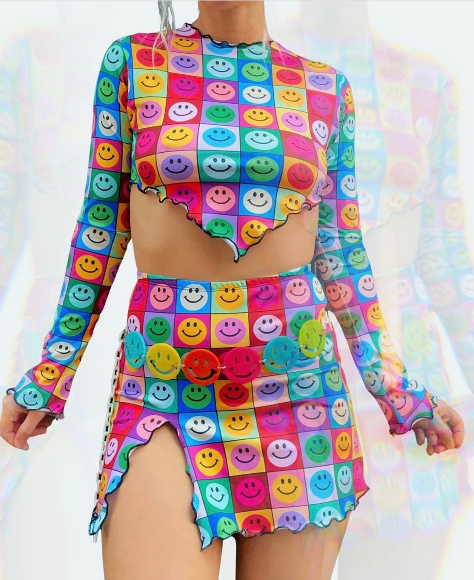 Taste the Kandi Smiley Face Belt rave Accessory Music - Etsy