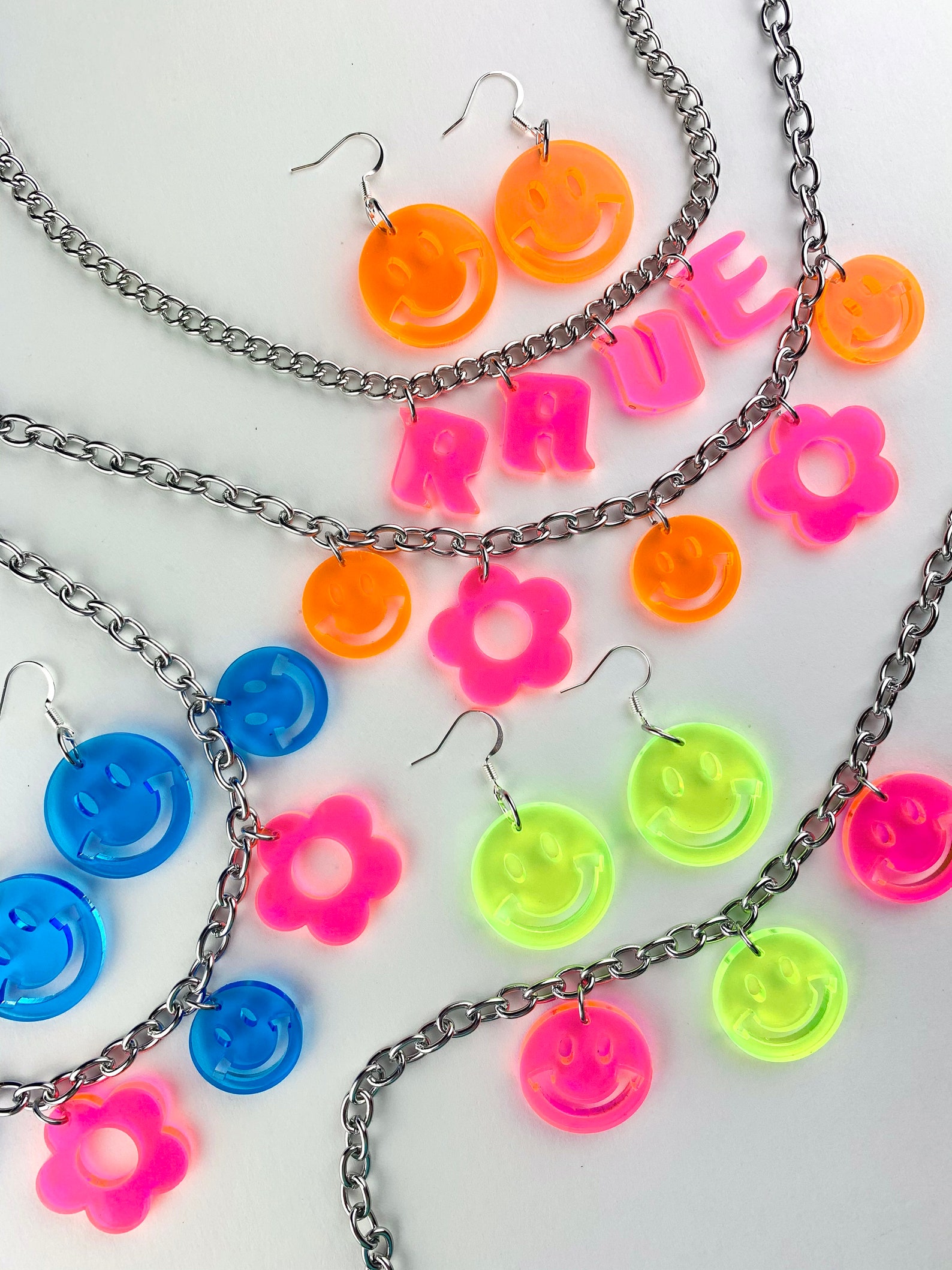 Smiley Face Charm Earrings | Music Festival Accessory EDM Jewelry EDC ...