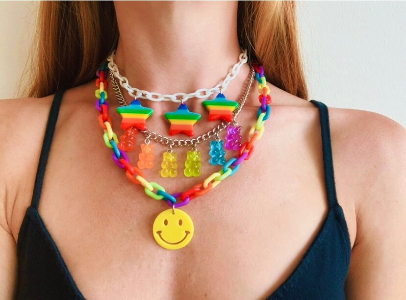 RAINBOW Yummy Gummy Choker kandicore rave accessory rave | Etsy