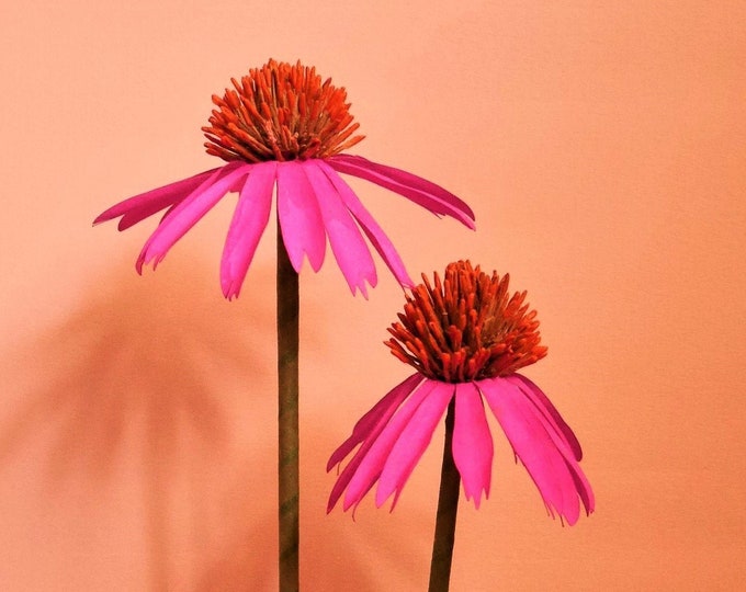 Cone Flower Paper Flower Templates Video Tutorial - Etsy