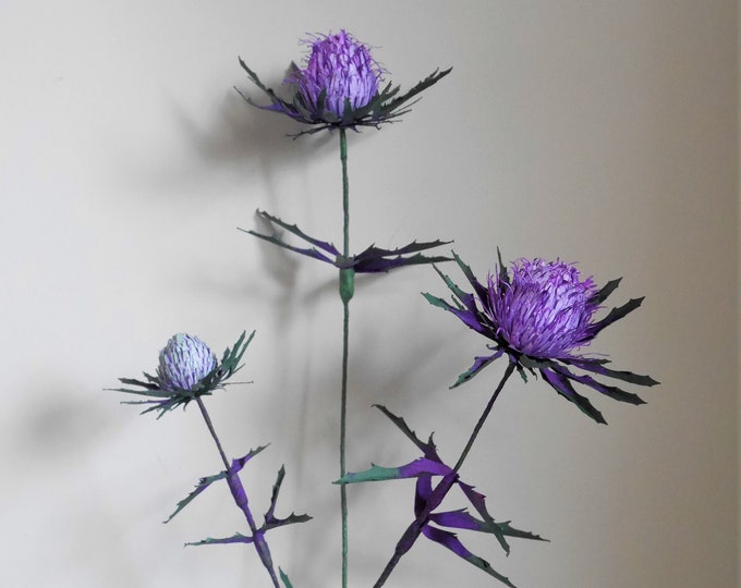 Crepe Paper Thistle Paper Flowers for Weddings Home Decor Floral ...