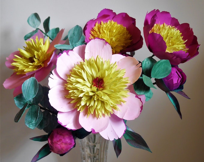 Peony Paper Flower Templates Video Tutorial Instant Download SVG ...