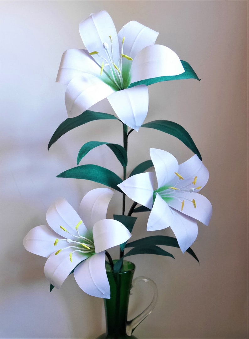 Oriental Lily Paper Flower Templates Tutorial see | Etsy