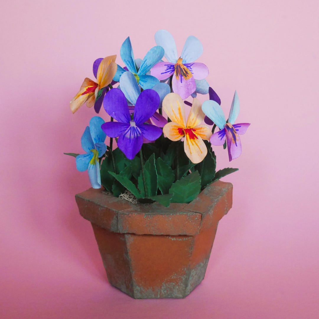 Japanese Violet Paper Flower Templates: DIY Crafts (SVG, Cricut ...
