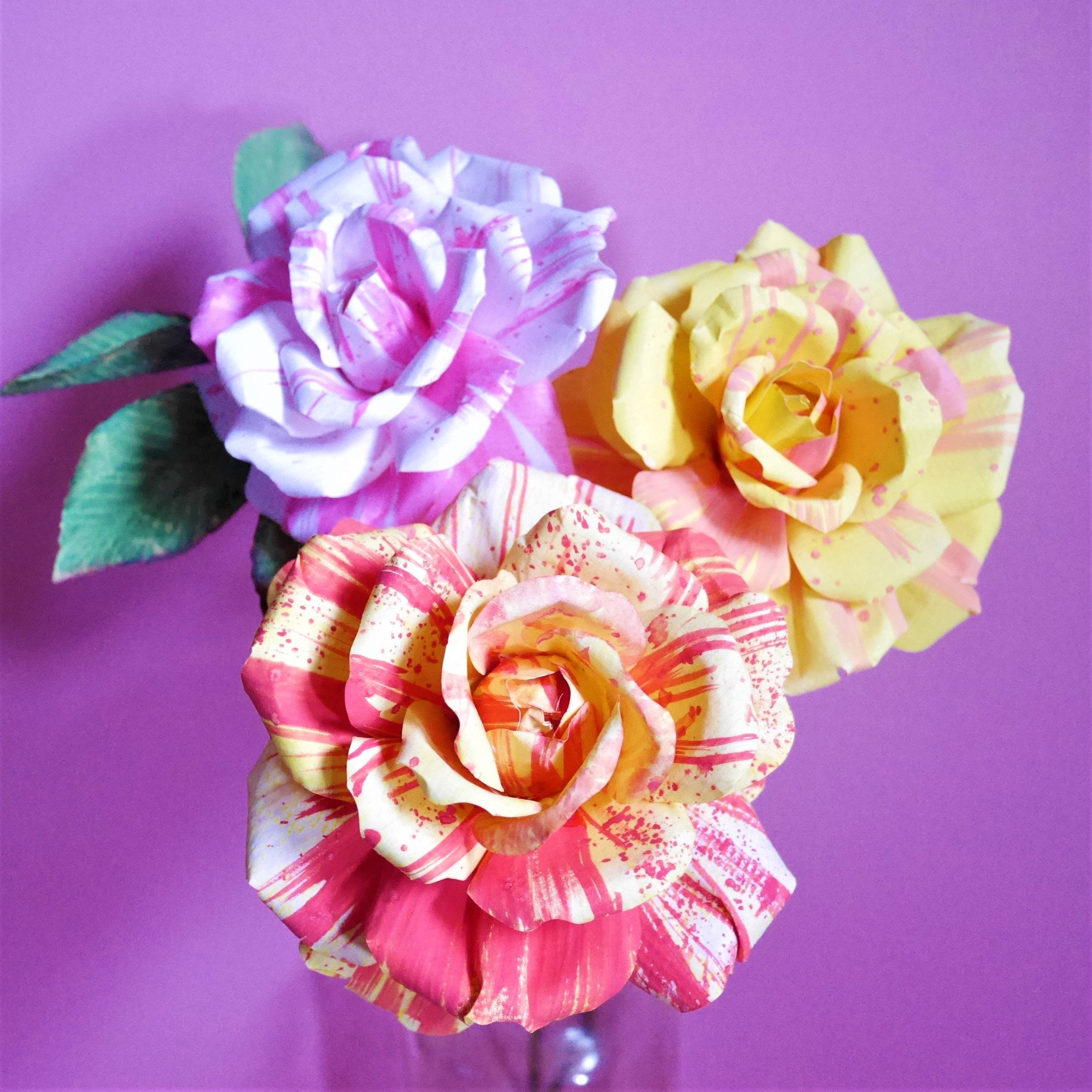 Hybrid Tea Rose Paper Flowers Templates Instant Download - Etsy