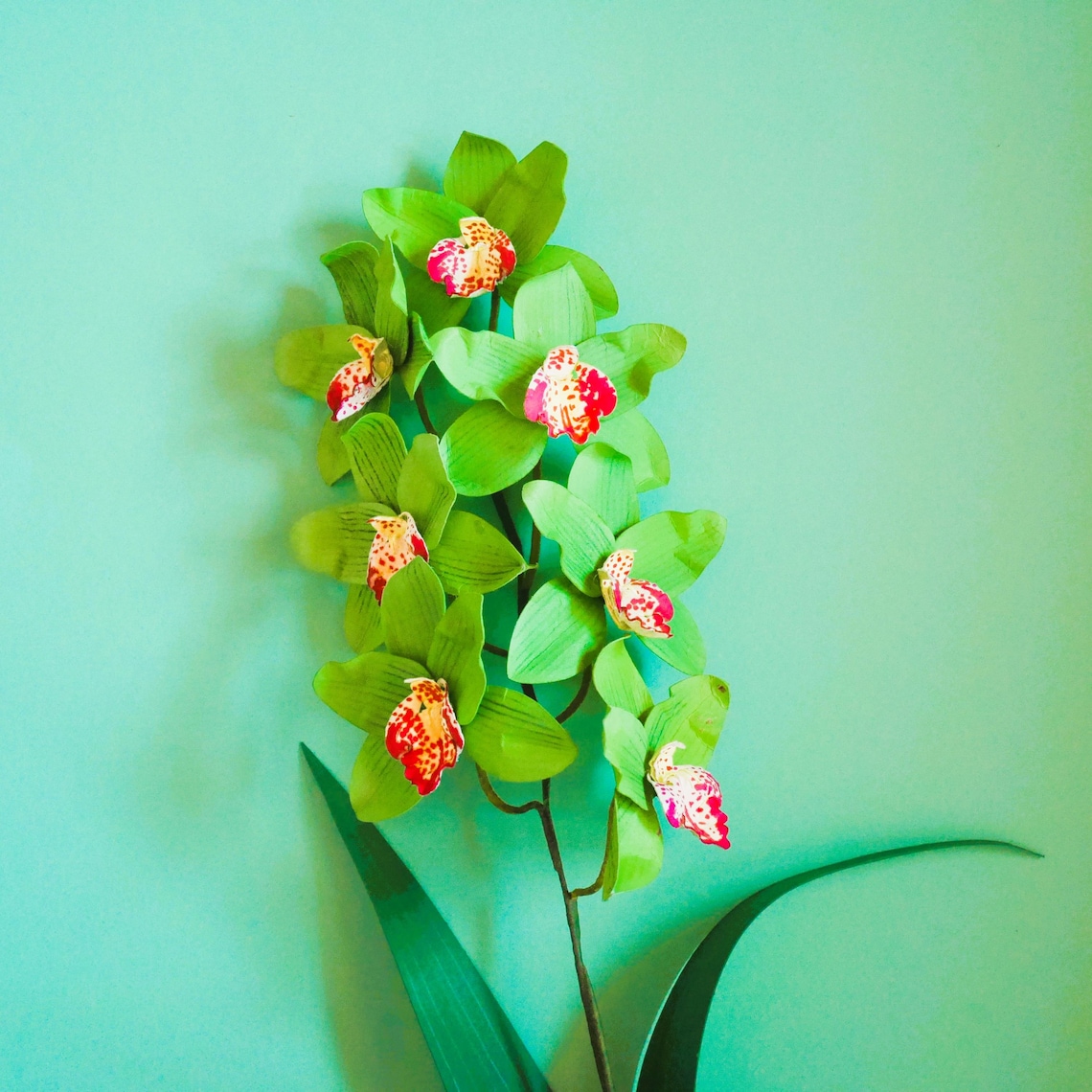 Green Dragon Paper Flower Template: DIY Cymbidium SVG, Video Tutorial ...