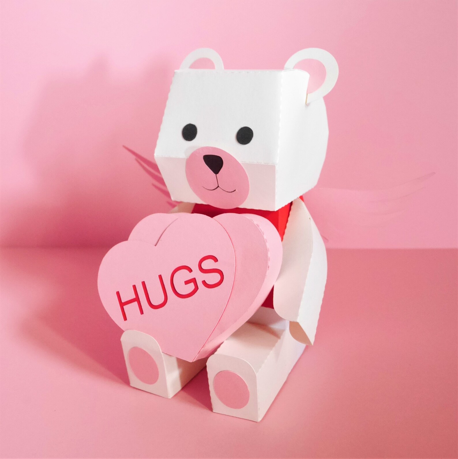 Cupid Teddy Bear Template: DIY 3D Flower Gift Box (SVG, Studio, S&C ...