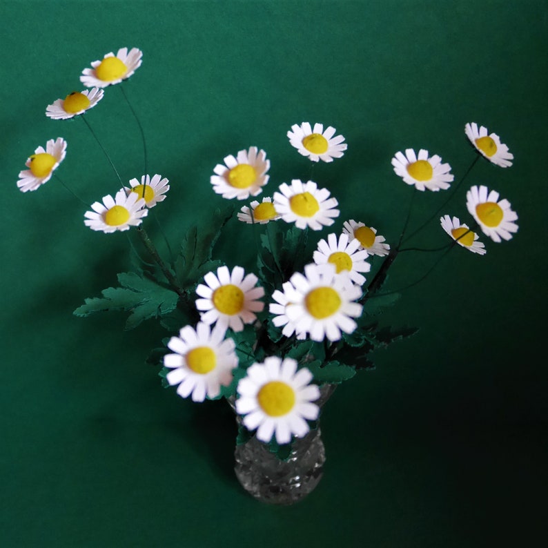 Mini Daisy Flower Templates Paper Flowers Video Tutorial - Etsy