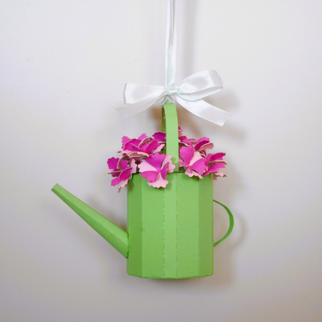DIY Paper Flower Watering Can Template: SVG, Cricut, Silhouette ...