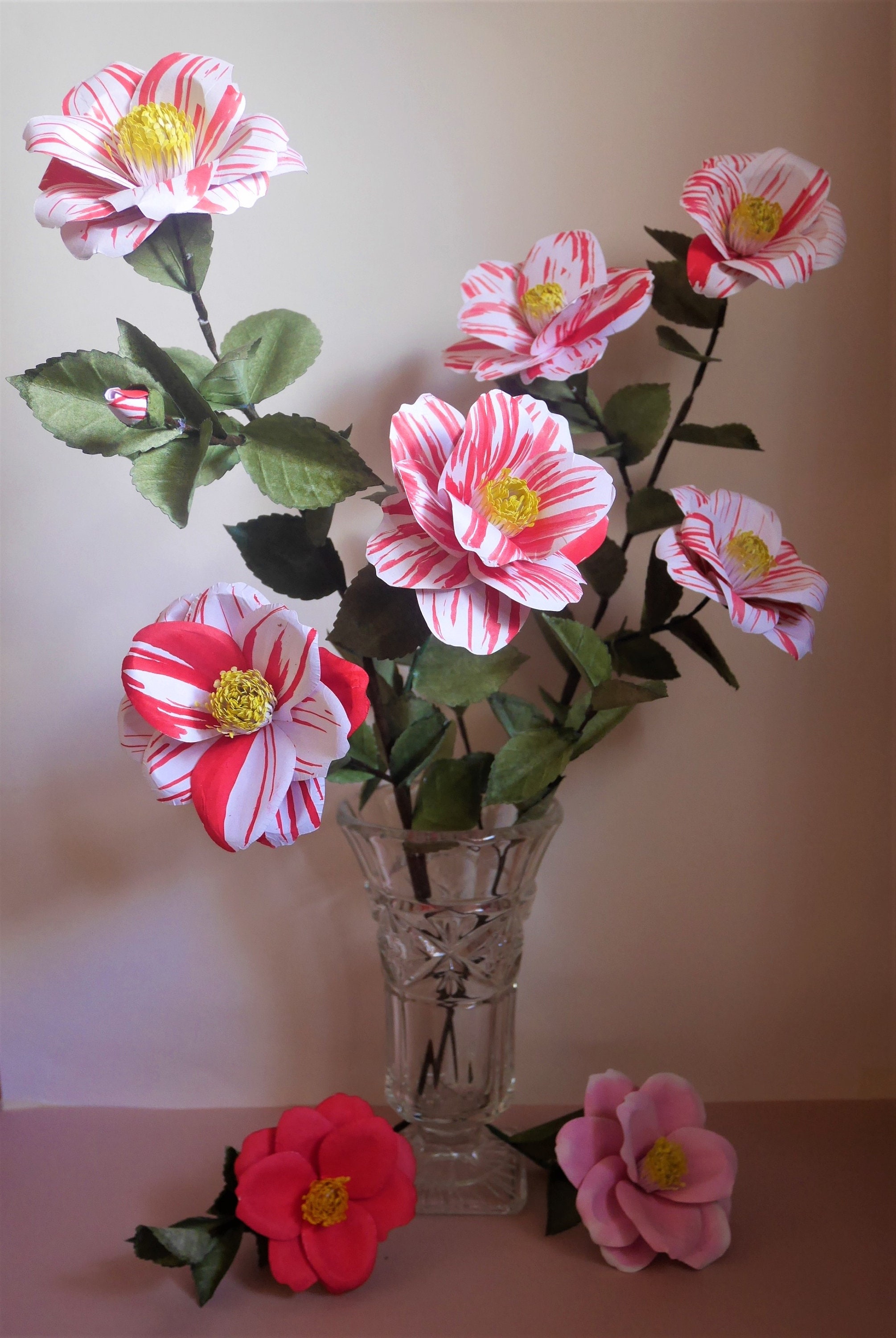 Easy Camellia Japonica Paper Flower Templates Video | Etsy