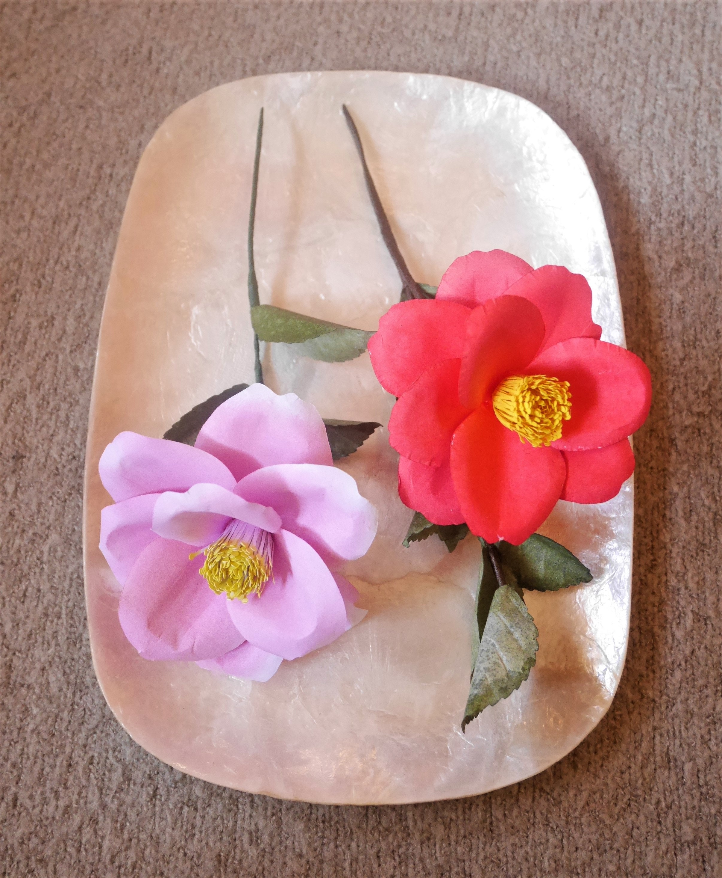 Easy Camellia Japonica Paper Flower Templates Video | Etsy