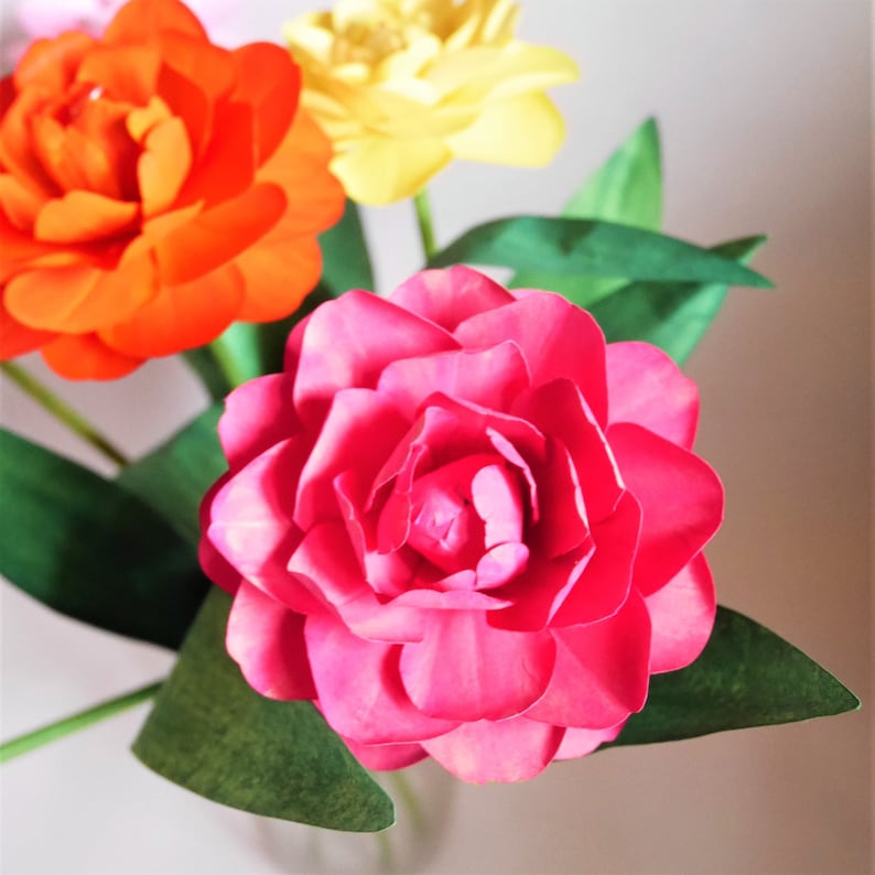Double Tulip Peony Paper Flowers Templates Video - Etsy