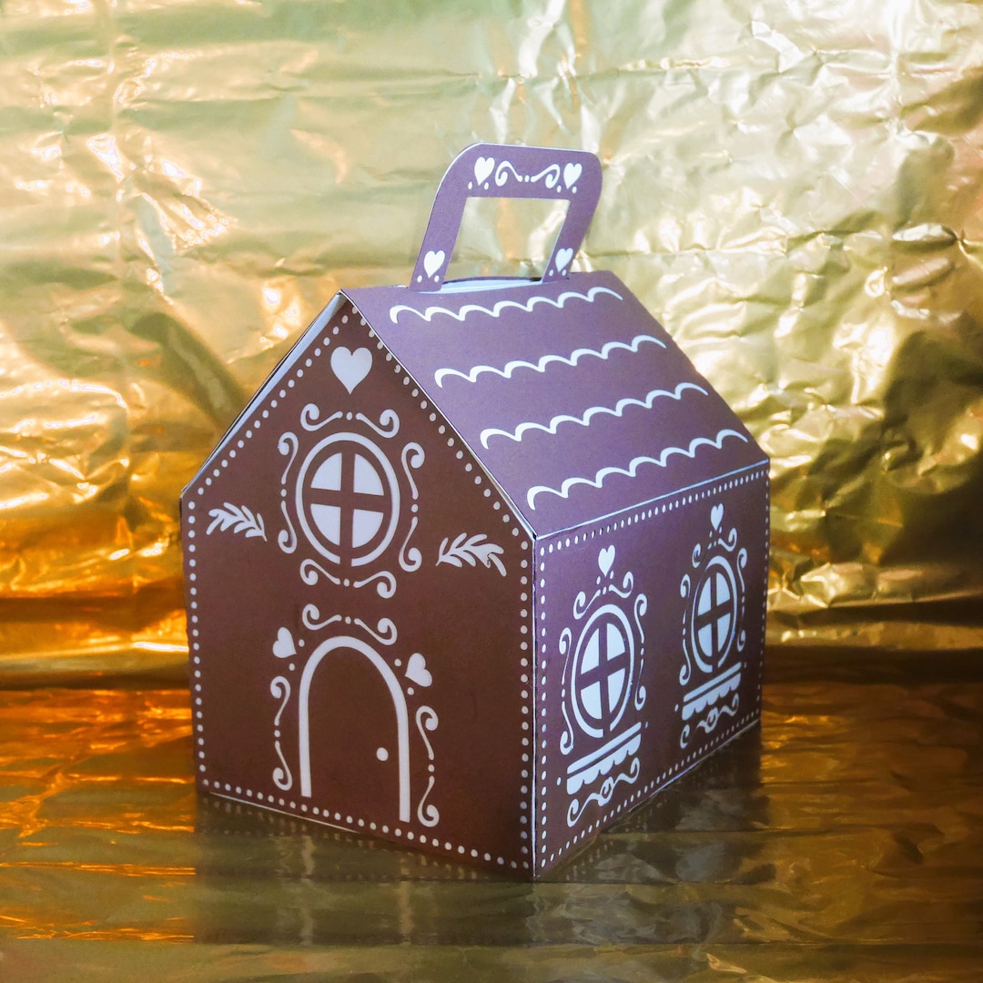 Gingerbread House Box Template: DIY SVG, Cricut, Scan&cut (instant ...