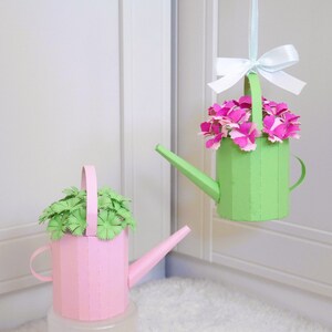 DIY Paper Flower Watering Can Template: SVG, Cricut, Silhouette ...