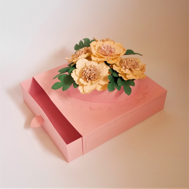 Beau Flower Box Templates Paper Flowers 3D Box Instant | Etsy Canada