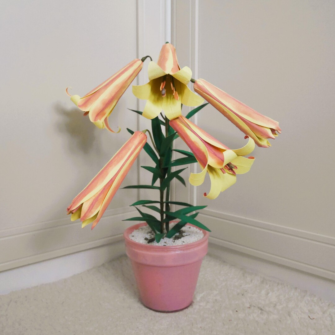 Easter Lily Paper Flower Template: DIY Home Decor (instant Download ...