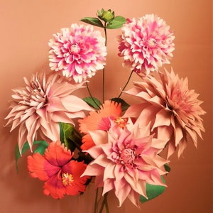 Fuzzy Wuzzy Dahlia - Templates - Paper Flower - Instant Download ...