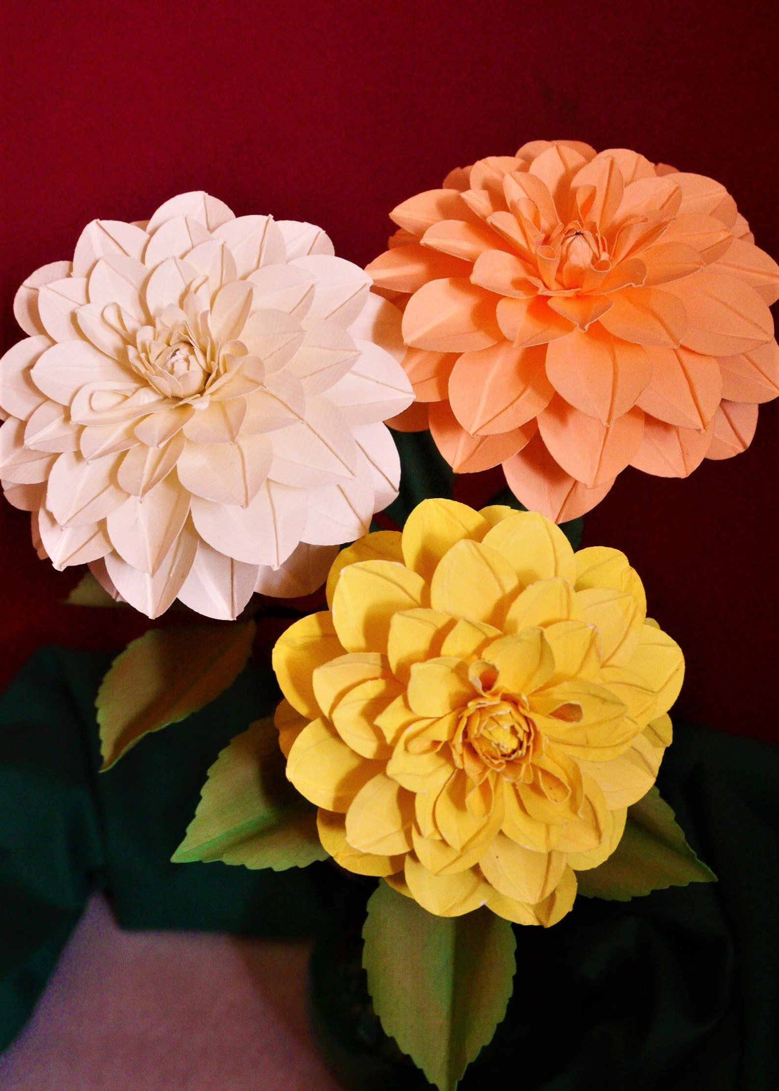 Dahlia Paper Flowers Templates Digital Delivery Video - Etsy
