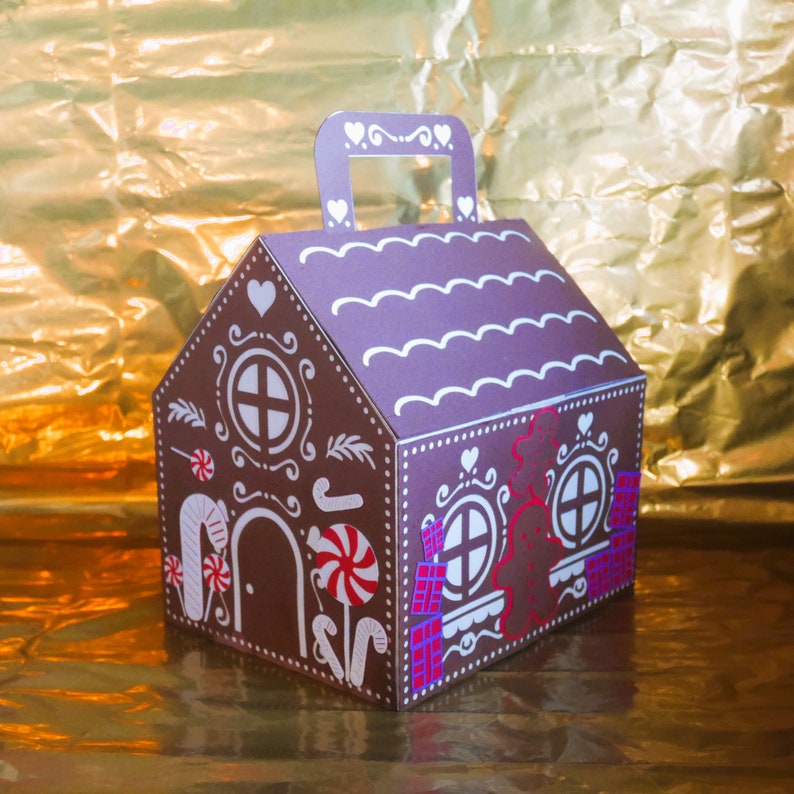 Gingerbread House Box Template: DIY SVG, Cricut, Scan&cut (instant ...