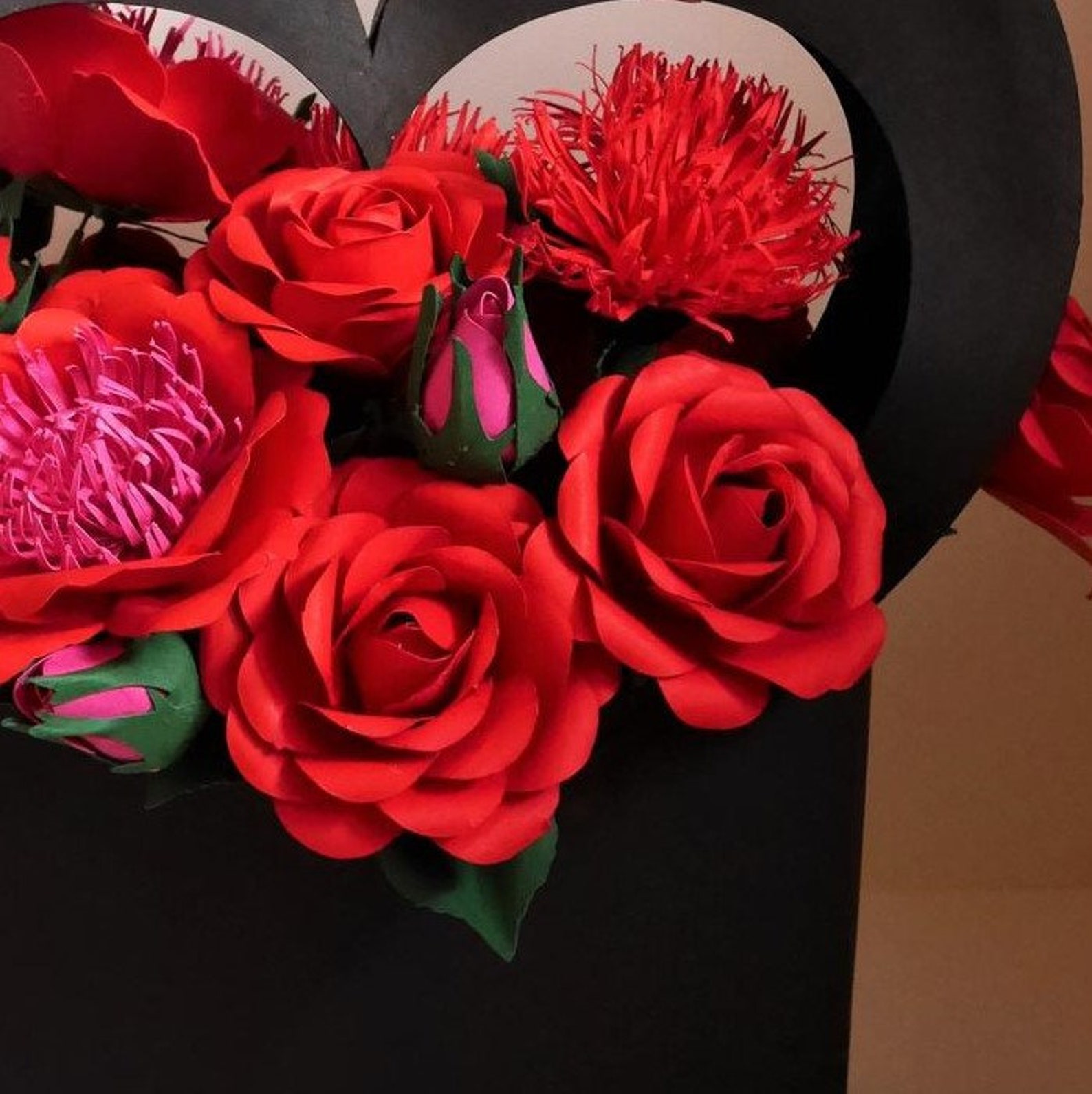 Amato Rose 2 in 1 Rose and Bud Templates Paper Flowers | Etsy