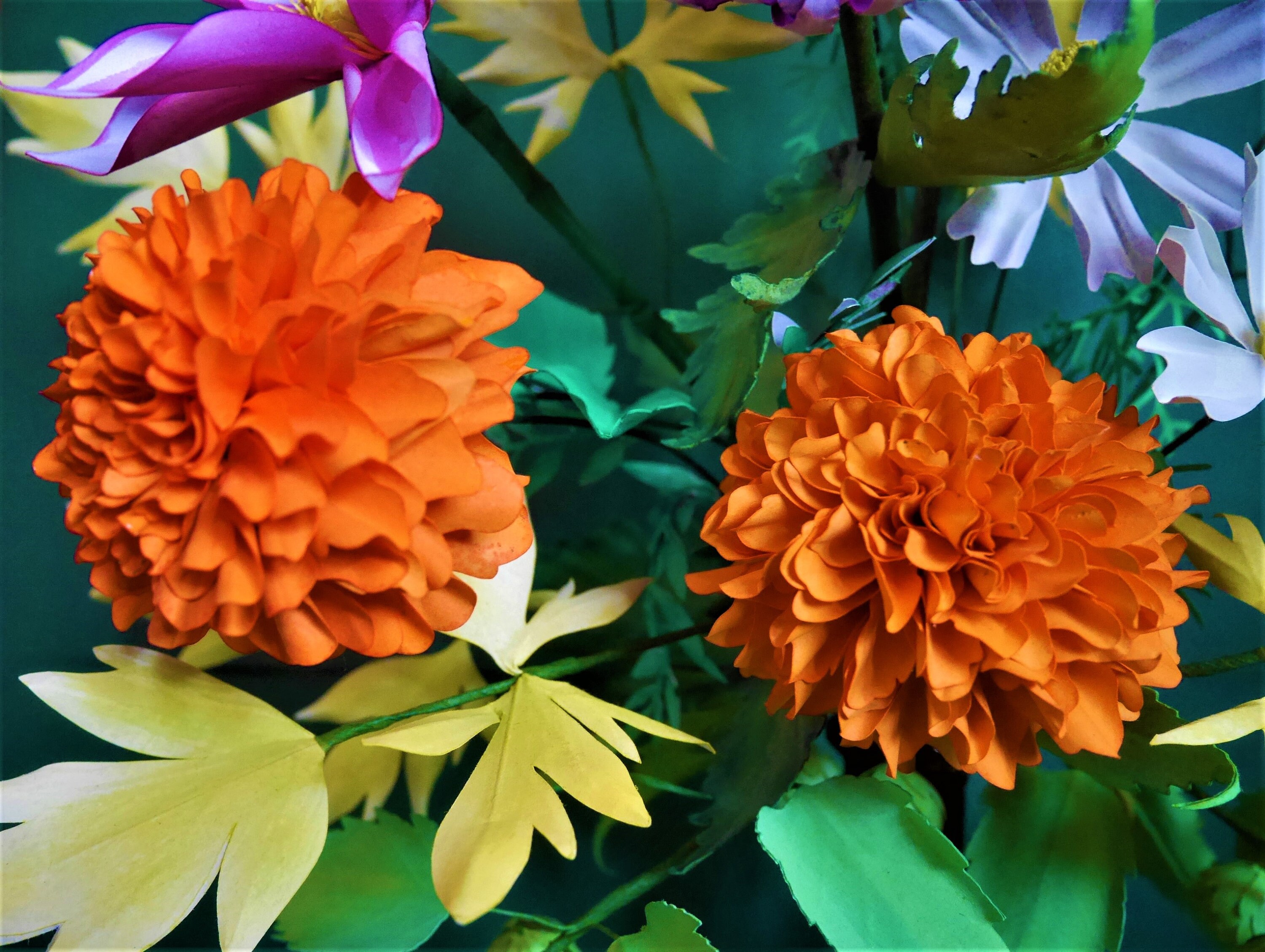 African Marigolds Paper Flowers Templates Video Tutorial - Etsy