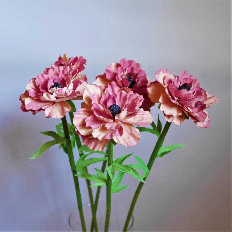 Japanese Ranunculus Paper Flower Templates Instant | Etsy