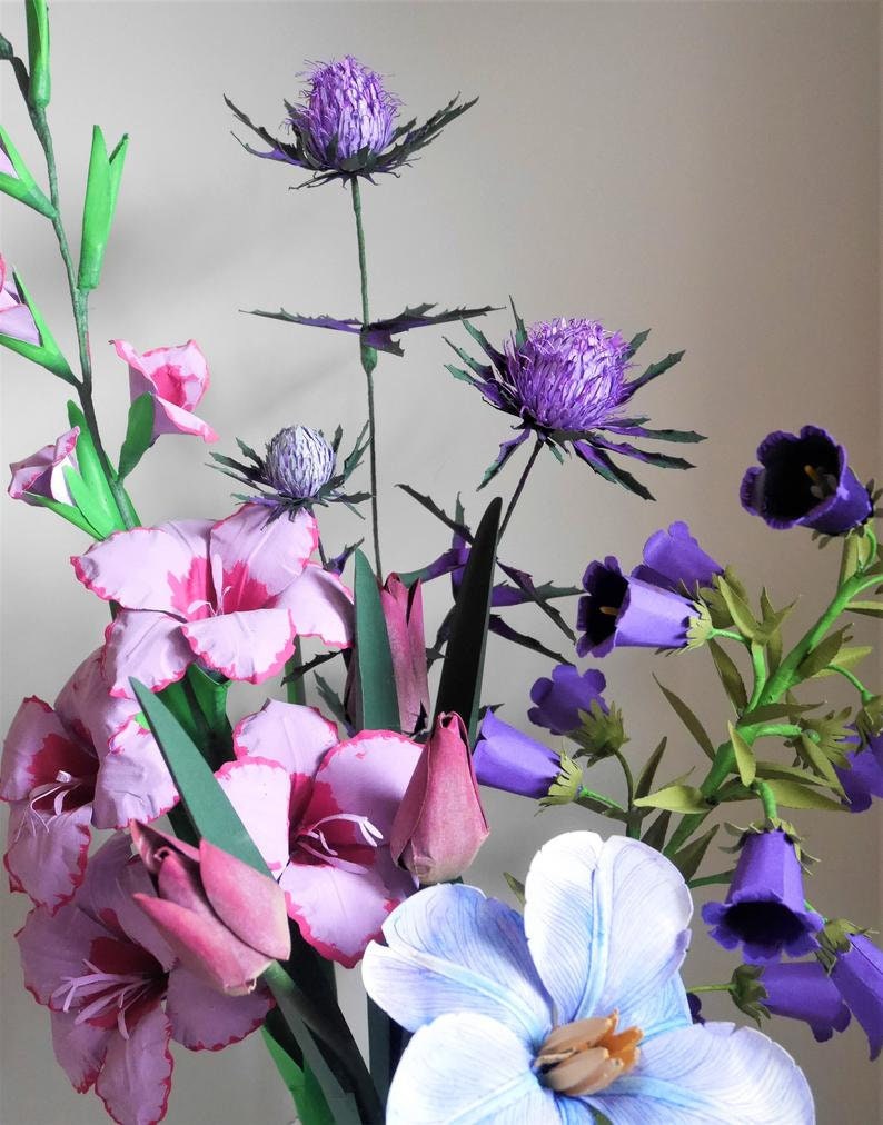 Commercial Use Thistle Paper Flower Templates Digital | Etsy