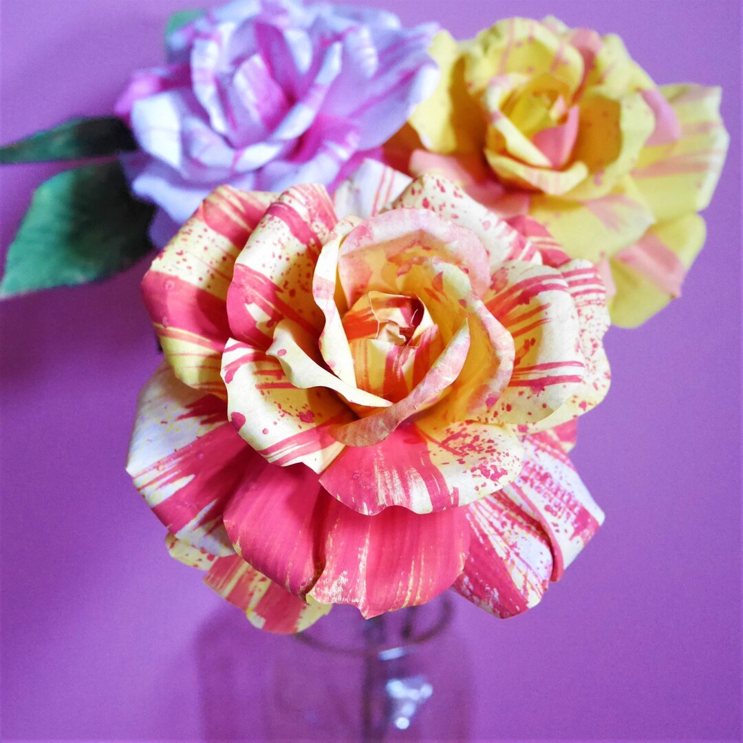 Hybrid Tea Rose - Paper Flowers - Templates - Instant Download - Video ...