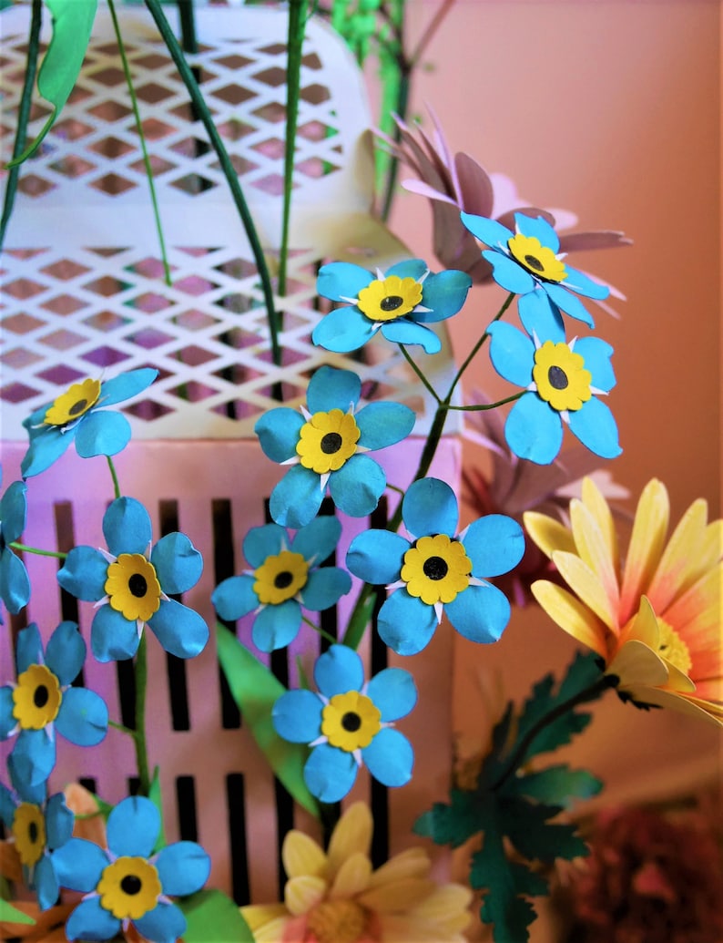 Forget Me Not - Paper Flower - Templates - Video Tutorial - SVG ...
