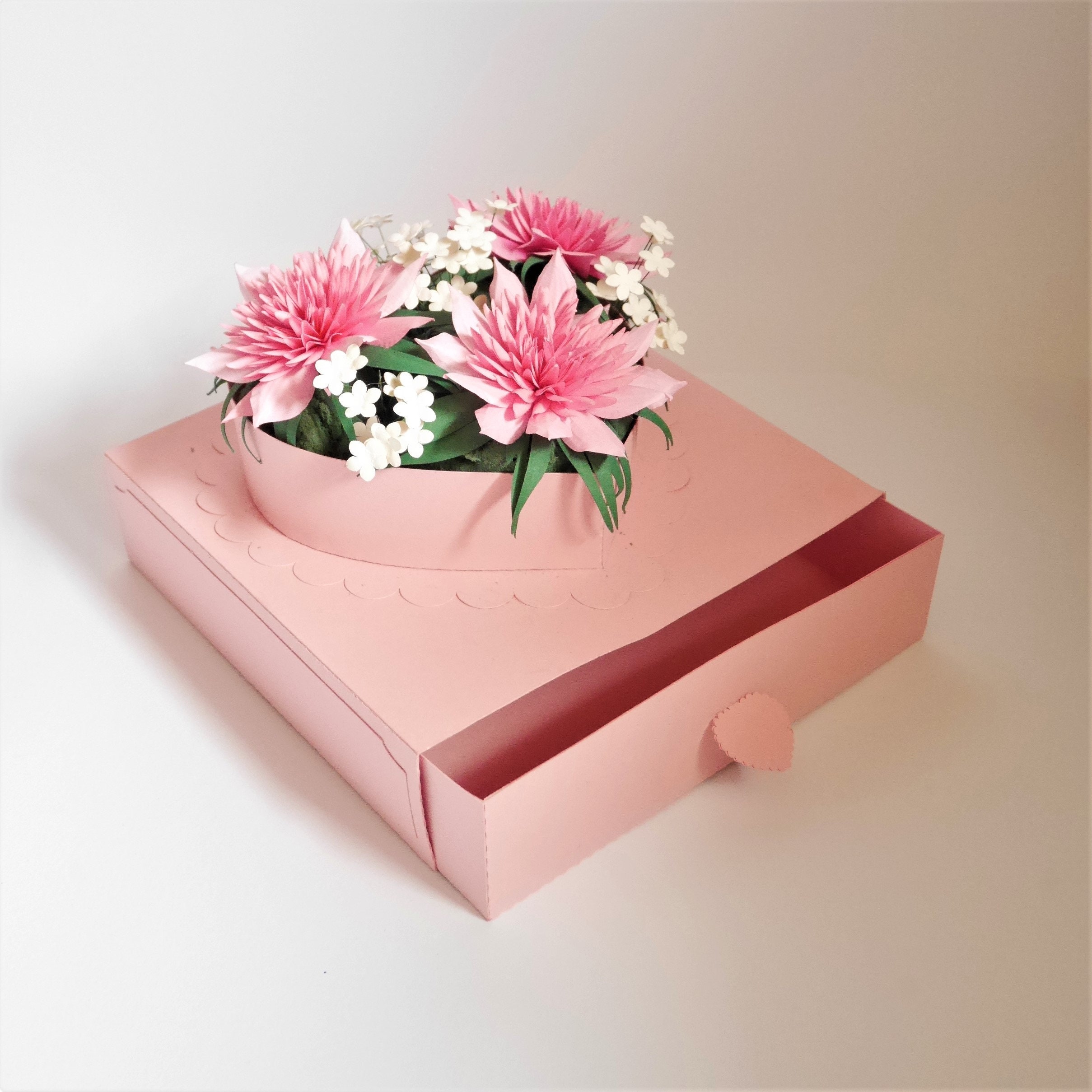 Jamila Flower Box - Paper Flowers - 3D Box - Templates - Video Tutorial ...