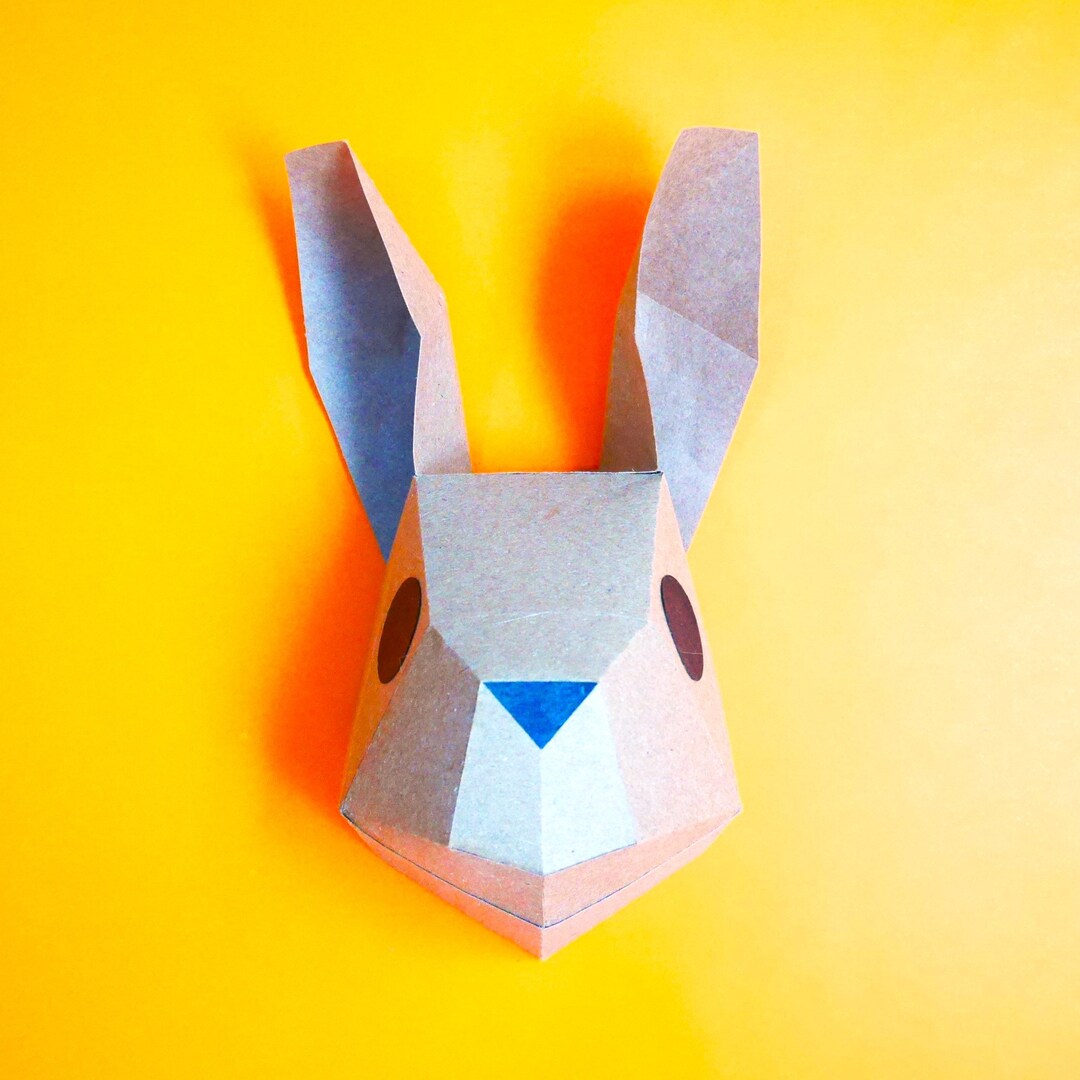 Low Poly Bunny Head - Templates - Instant Download - Video Tutorial ...