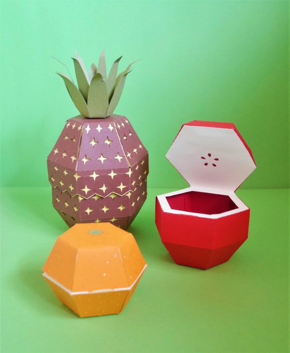 Fruit Shaped Treat Boxes Templates DIY Instant Download - Etsy