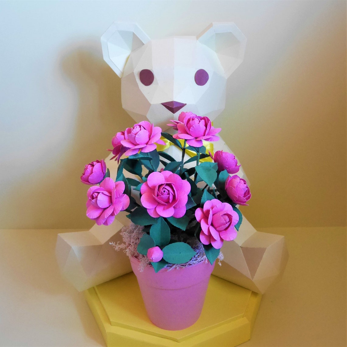 Mini Rose Plant - Templates - Paper Flowers - Video Tutorial - Instant ...