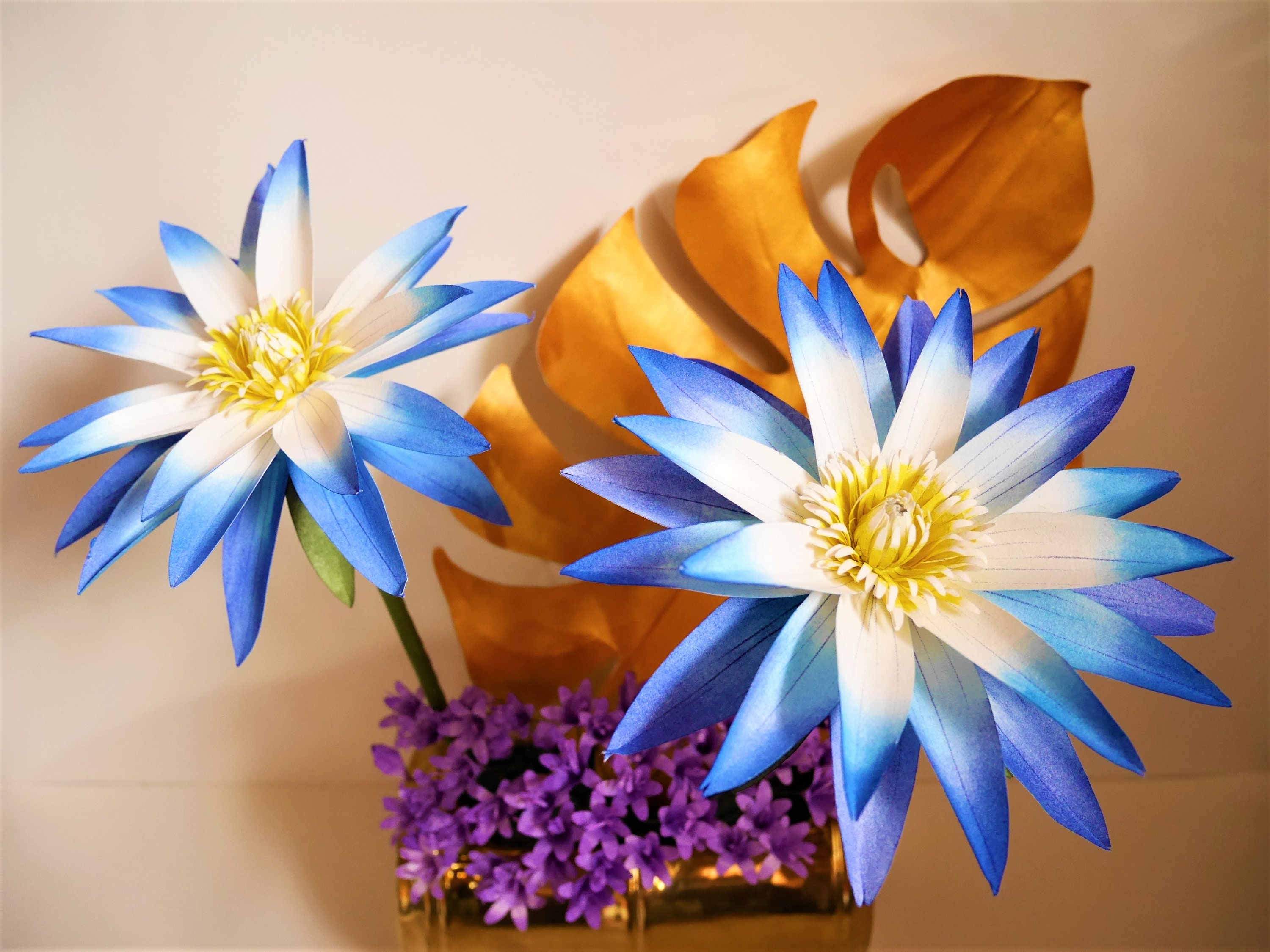 Water Lily - Paper Flower - Templates - Video Tutorial - Digital ...
