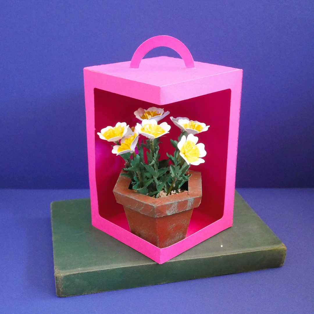 Poached Egg Plant Paper Flower Template: DIY Planter & Flower Box ...