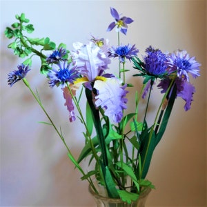 Cornflower - Paper Flower - Templates - Video Tutorial - Instant ...