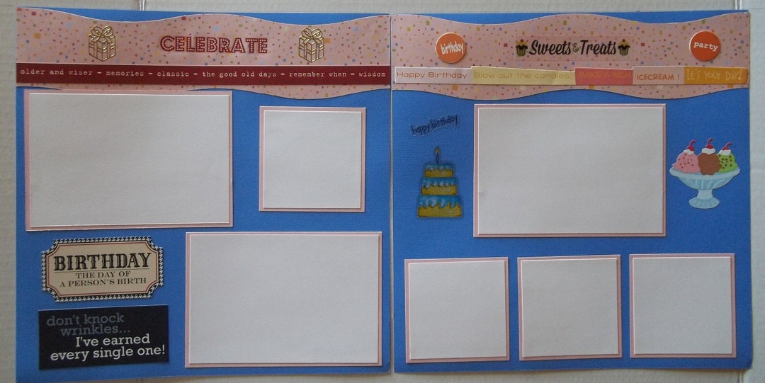 Birthday 2 Page Layout Celebrate 12x12 Two Page Layout for Birthday ...